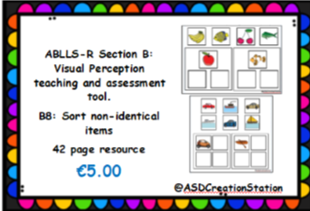 ABLLS R B8 Sorting non identical items – Teaching Creation Station